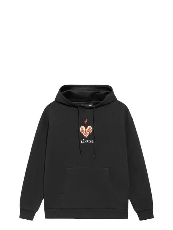 LI-NING Sports Fashion Series Casual Hooded Sports Pullover Couple Style Hoodie - Black