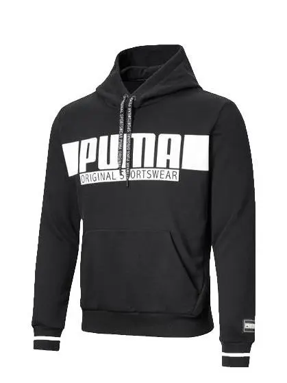 PUMA Printing Pullover Hoodie - Black