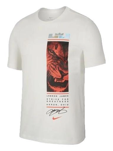 Nike Dri-fit Lebron James Lion King Short-sleeved Male Sail - White