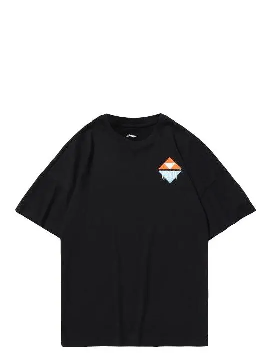 LI-NING Counterflow Graphic T-shirt 'black - Black/orange
