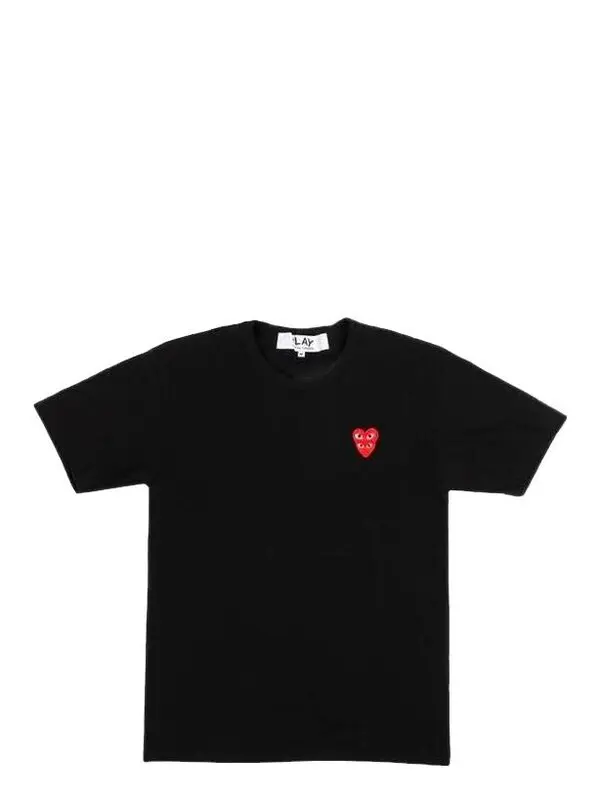 Play Comme Des Garcon Basic T-shirt Red Family Heart - Black