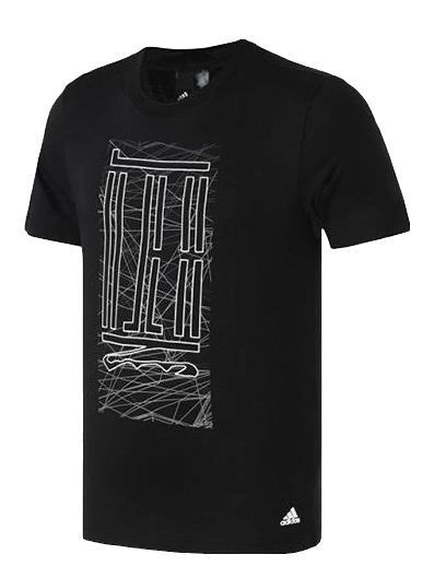 Adidas Wj Ss Logo Sports Round Neck Short Sleeve - Black