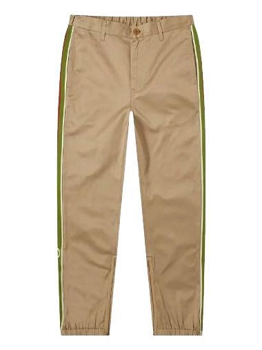 Gucci Cotton Casual Trousers With Striped Logo - Default Color