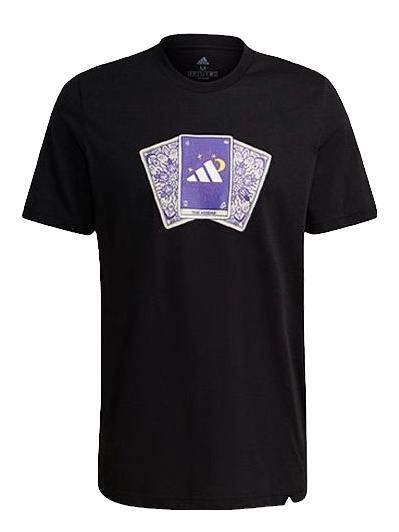Adidas Tarot Bos M Printing Sports Round Neck Short Sleeve - Black