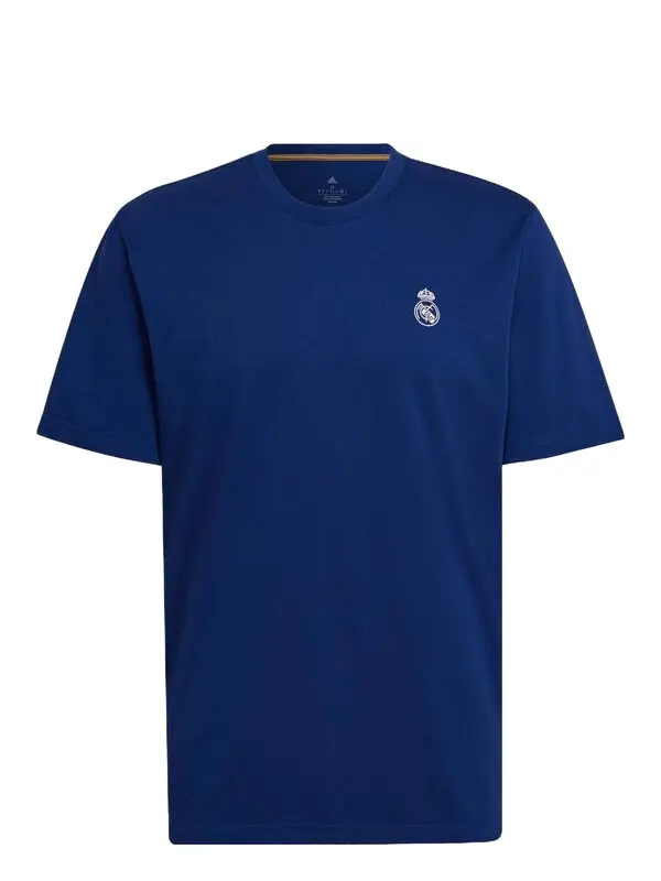 Adidas Real Q2 Hc Tee Casual Sports Real Madrid Soccer/football Short Sleeve Blue - Multi-color