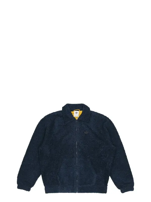 Adidas Embroidered Logo Lapel Sports Jacket - Blue