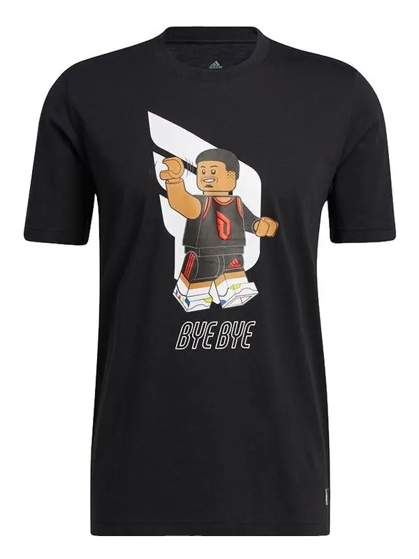 Adidas X Lego Damian Lillard Graphic Print Short Sleeve T-shirt - Black