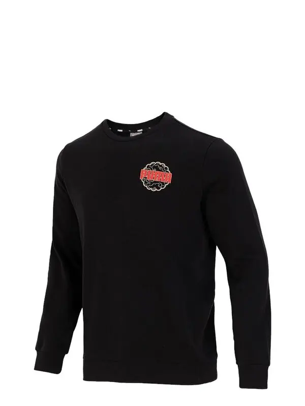 PUMA Round Neck Pullover With Logo Detail - Black