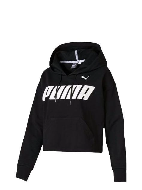 PUMA Cropped Logo Hoodie - Black