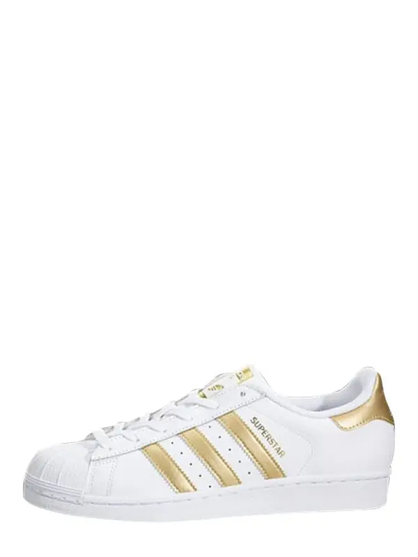Adidas Superstar J Gold Tone Sneakers - White