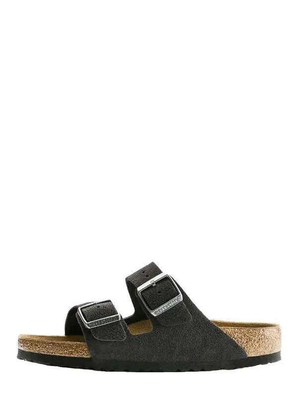 BIRKENSTOCK Arizona Suede Leather Sandals - Grey