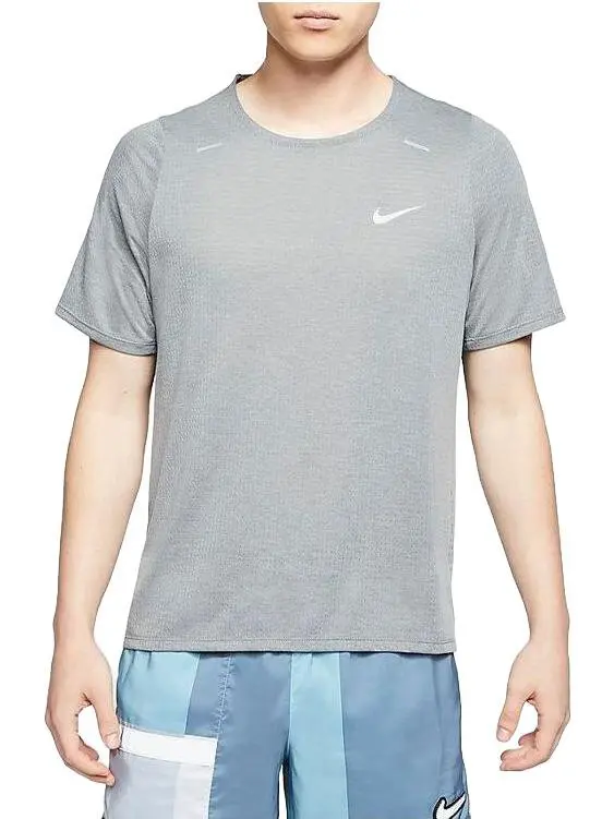 Nike Rise 365 Running Short Sleeve Shirt - Gray