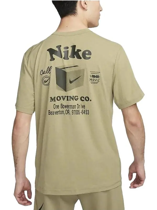 Nike Dri-fit Uv Hyverse Short-sleeve Fitness Top - Olive/multi-color
