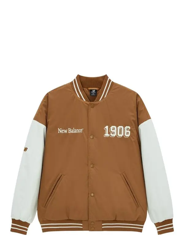 NEW BALANCE Varsity Jacket - Tan/white