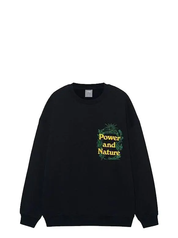 LI-NING Outdoor Series Alphabet Print Pullover - Black/yellow