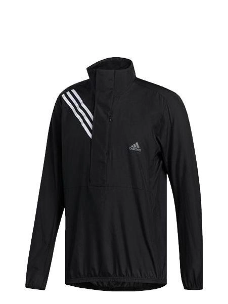 Adidas Logo Print Casual Running Stand Collar Jacket - Black