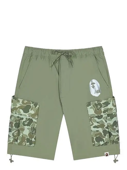 NEW BALANCE X A Bathing Ape Relaxed Fit Cargo Shorts - Green/white
