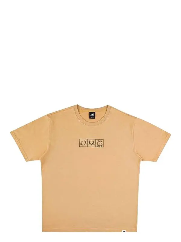 NEW BALANCE X Noritake Crossover Funny Pattern Printing Sports Round Neck Short Sleeve Turmeric T-shirt - Yellow