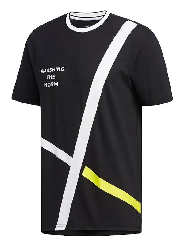 Adidas Neo M Cs Abs Gr T2 Alphabet Printing Casual Sports Breathable Short Sleeve - Black