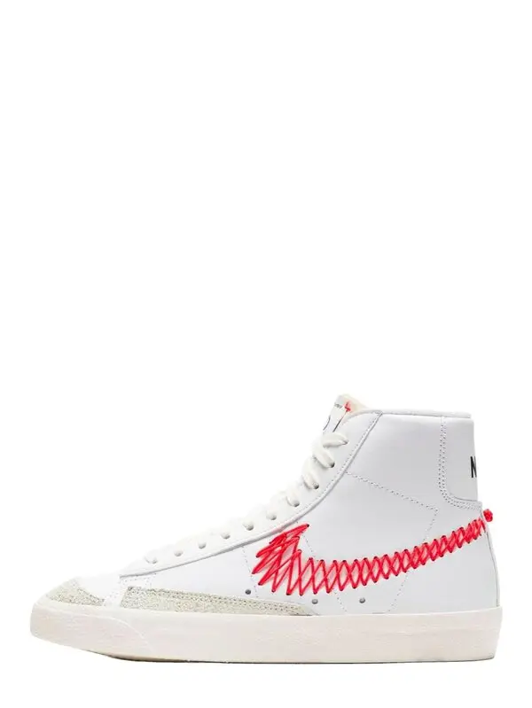 Nike Blazer Mid '77 Double Zig Zag-stitched Swoosh Sneakers - White/red