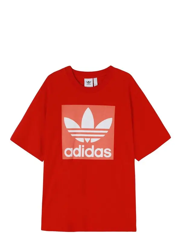 Adidas Originals Oversized Tee Round Neck Short Sleeve - Red