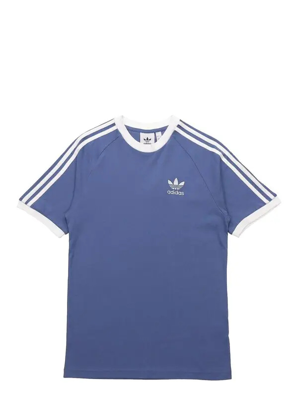 Adidas Originals 3-stripes Logo Printed Sports Short Sleeve - Blue