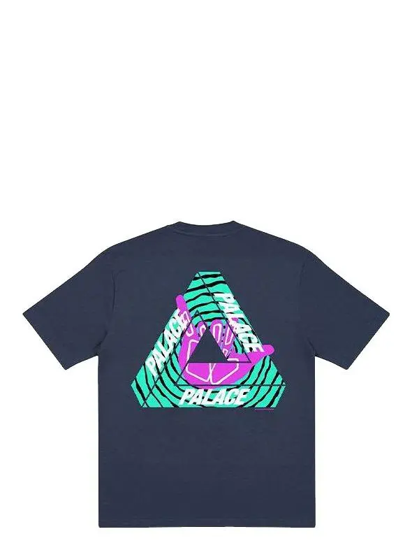 PALACE Tri-zooted Shakka Round Neck Short Sleeve Navy - Blue