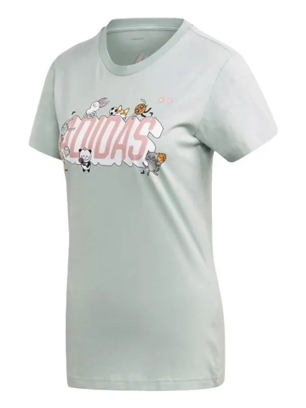 Adidas V-neck Graphic T-shirt - Green