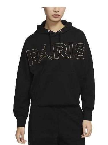JORDAN Air Logo Printing Pullover Hoodie - Black