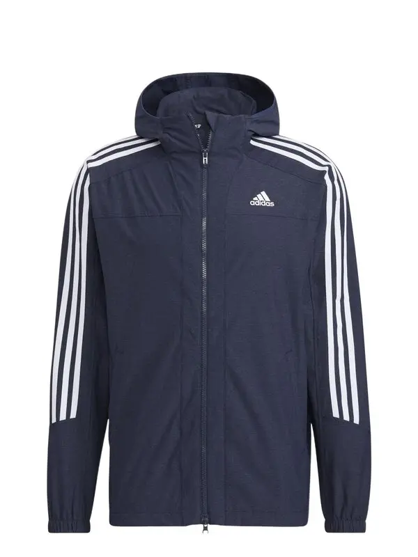 Adidas Hooded Jacket With Contrasting Stripes - Default Color