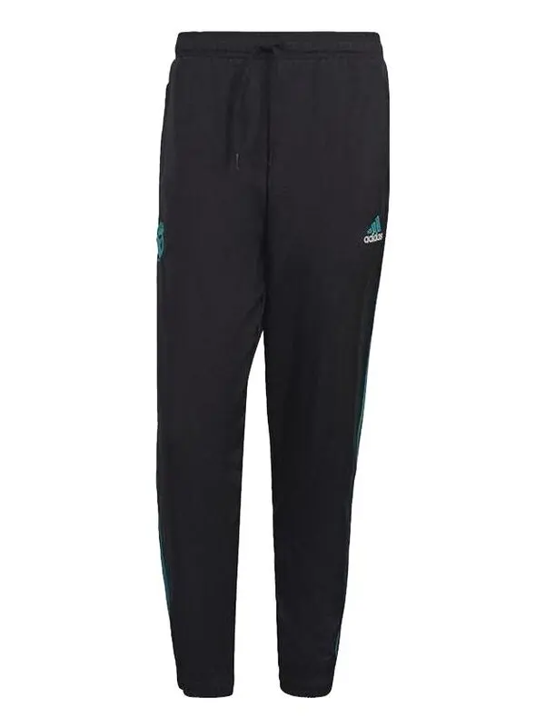 Adidas Real Madrid Icons Woven Soccer Pants - Black/blast Emerald