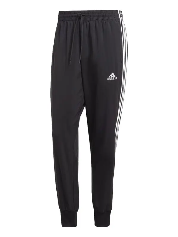 Adidas Aeroready Essentials Tapered Cuff Woven 3-stripes Pants 'black - Black/white