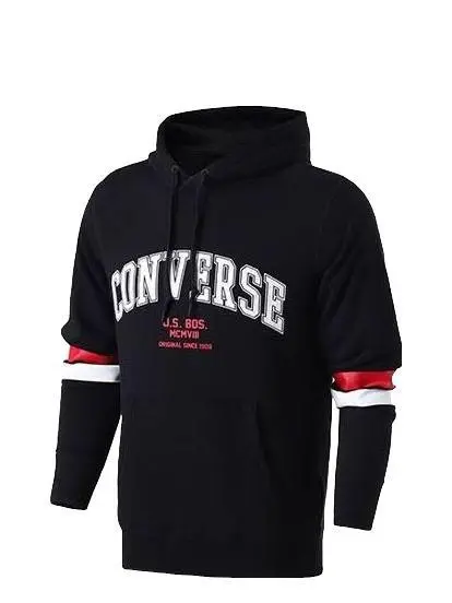 CONVERSE Collegiate Text Pullover Hoodie - Black