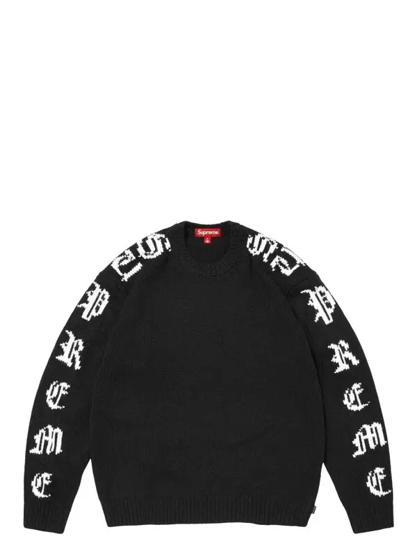 Supreme Old English Sleeves Sweater - Black