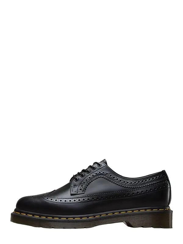 Dr. Martens 3989 Yellow Stitch Smooth Leather Brogue - Black