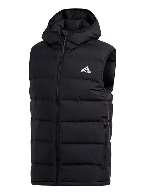 Adidas Helionic Hooded Down Vest - Black