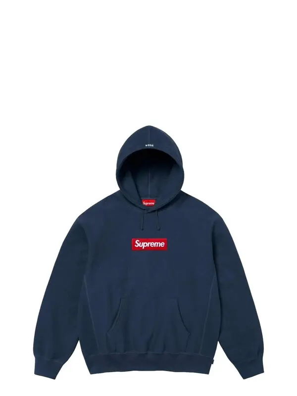 Supreme Fw24 Box Logo Hooded Sweatshirt - Navy