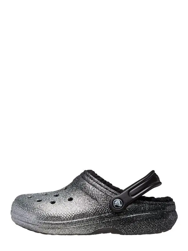 CROCS Classic Glitter Lined Clogs - Black/silver