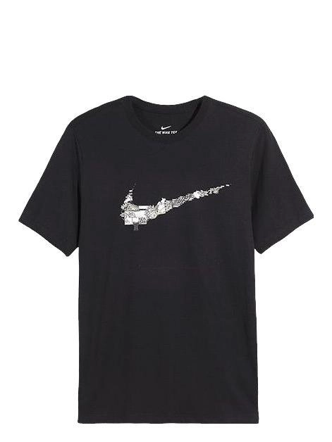 Nike Graphic Swoosh Short Sleeve T-shirt - Black