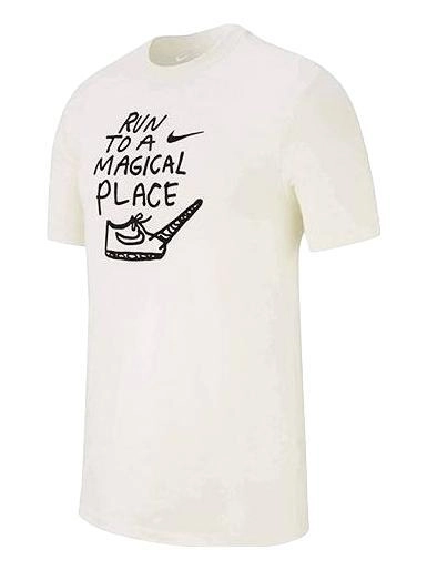 Nike Dri-fit Casual Sports Round Neck Tee 'white Black - Default Color