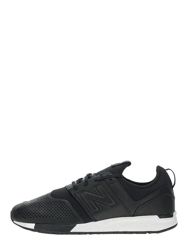 NEW BALANCE Leather Low Top Sneakers - Black