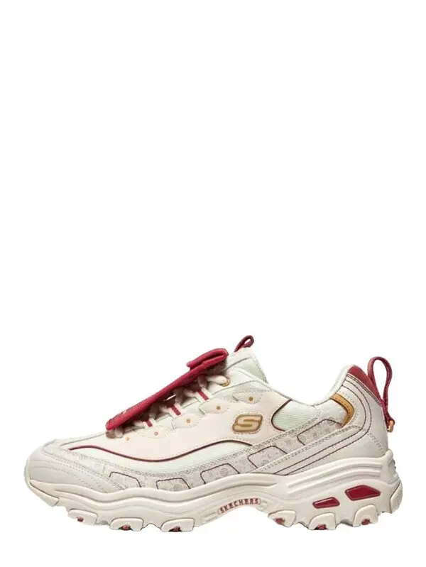 Sketchers Dlites Cny Cream Low Top Sneakers - Cream/red
