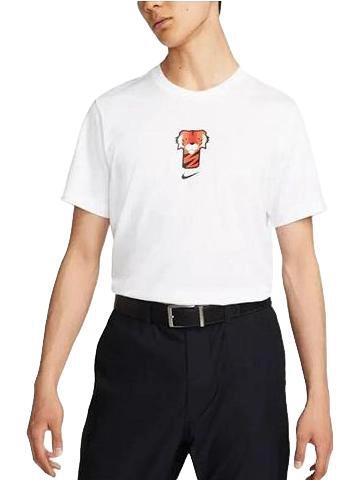 Nike Tiger Woods Frank Cartoon Printing Round Neck Short Sleeve White T-shirt - Default Color