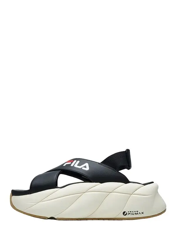 FILA Athletic Sandals With Embossed Logo And Textured Sole - Black