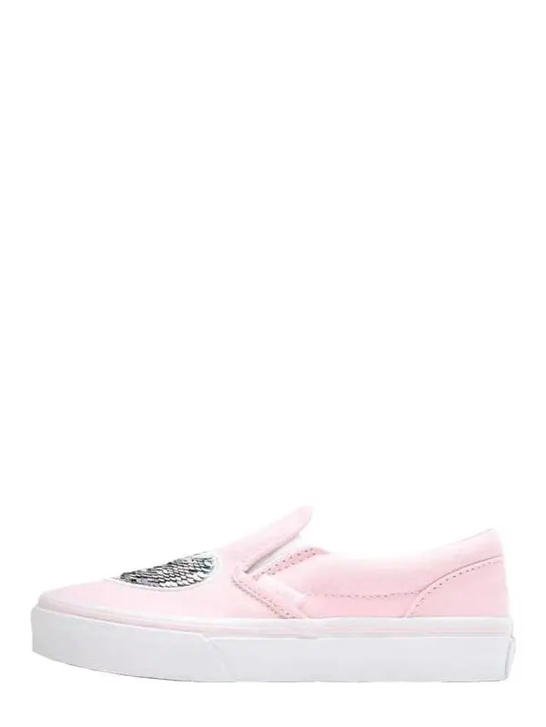 VANS Slip-on Sneakers With Sequin Heart Detail - Pink