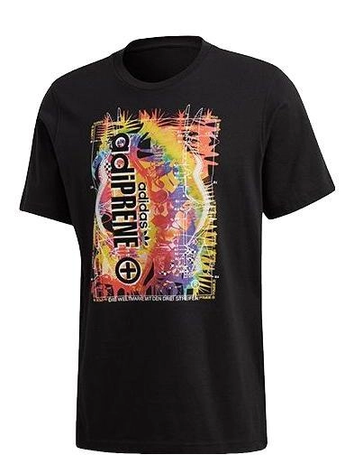 Adidas Originals Adiprene Retro Printing Sports Short Sleeve - Black