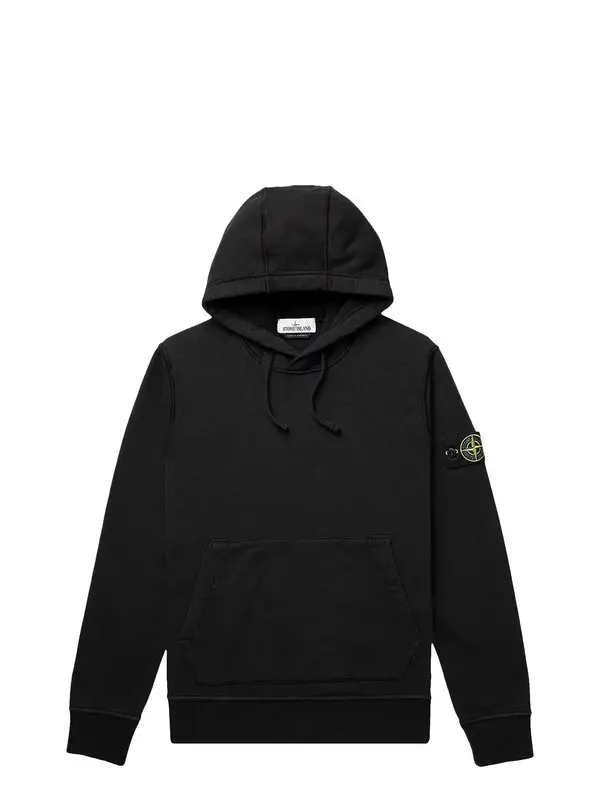 Stone Island Logo Hoodie - Black