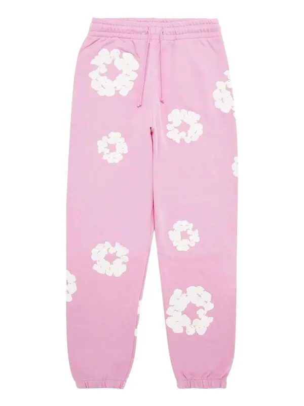 DENIM TEARS Cotton Wreath Logo Sweatpants 'pink White - Pink/white