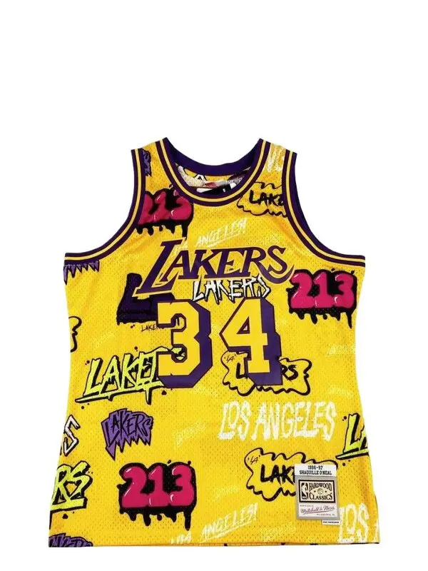 Mitchell & Ness Los Angeles Lakers Shaquille O'neal "34" Embroidered Basketball Vest - Default Colorway