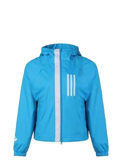 Adidas Hooded Track Jacket With Stripes - Blue